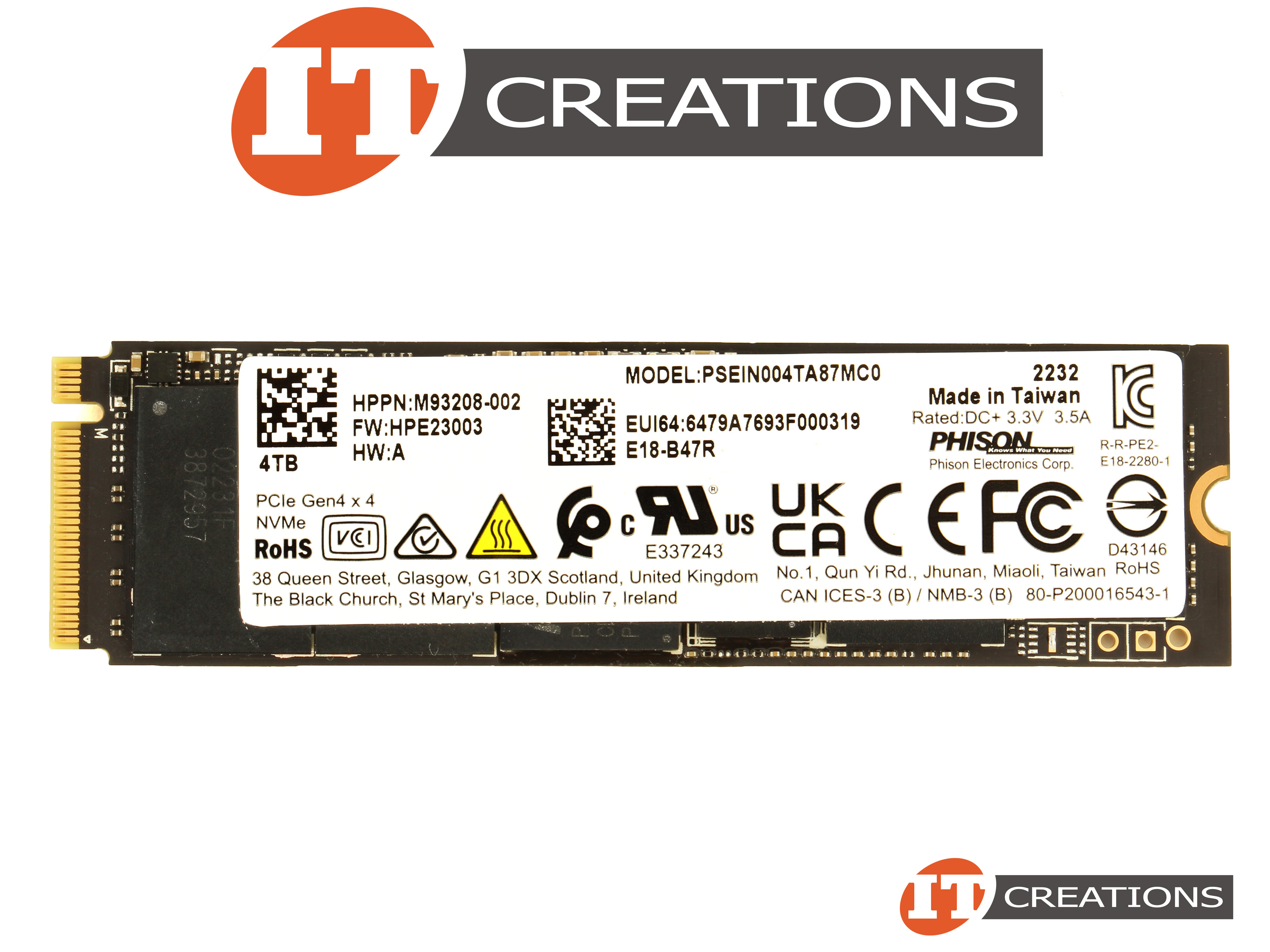 N06219-001 - New Other - HP 4TB TLC PCIE Gen4 X4 NVME M.2 2280 Triple ...