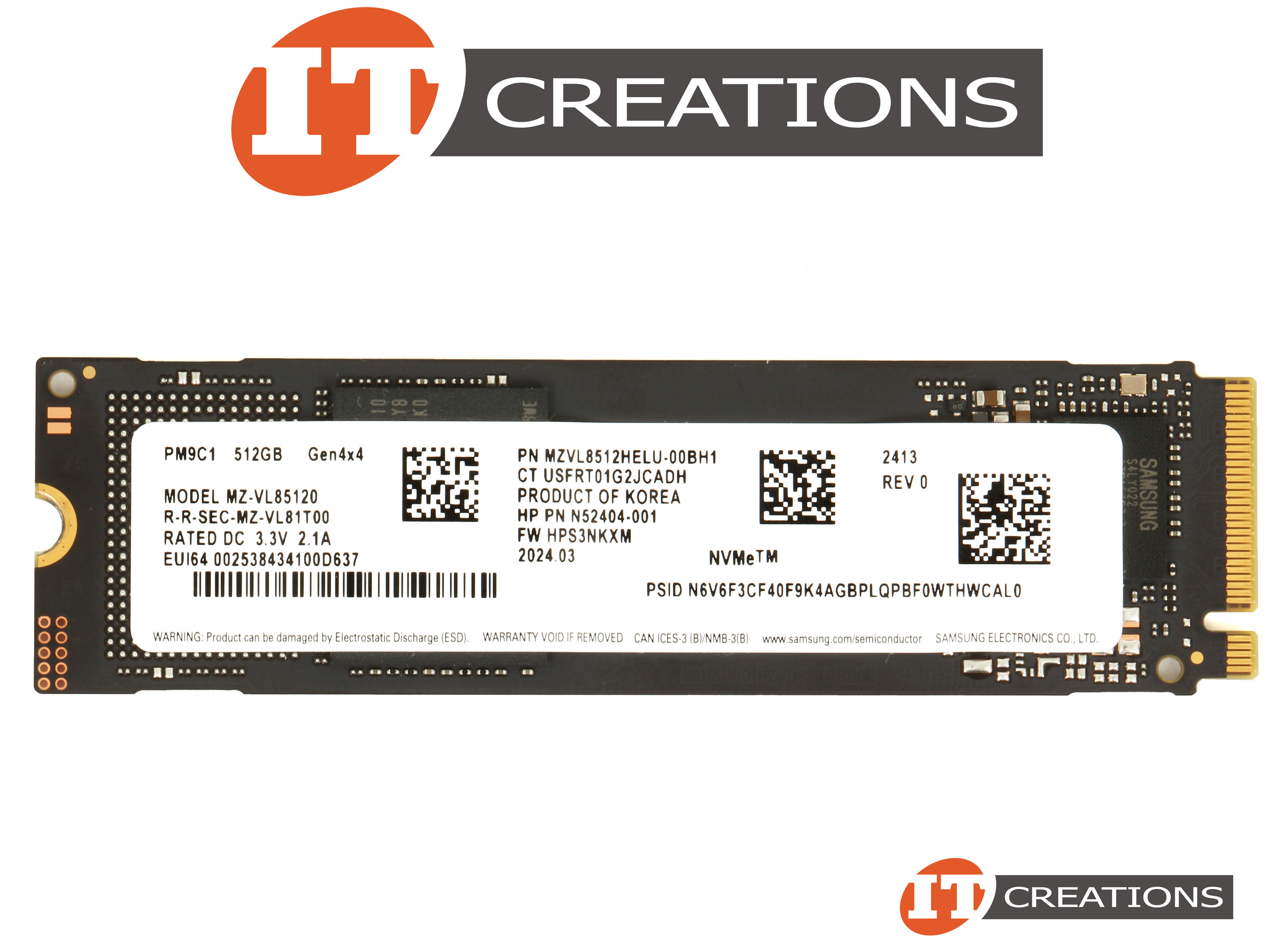 N52404-001 - New Other - HP 512GB V-Nand PCIE 4.0 X4 NVME M.2 2280 ...
