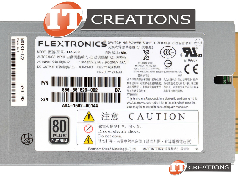 N8181-122 NEC / FLEXTRONICS POWER SUPPLY 800W INPUT100-127V 9.5A 200 ...