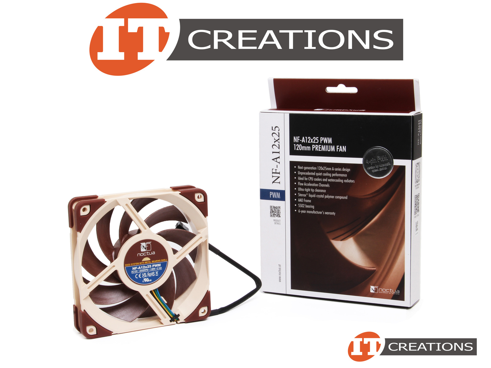 NF-A12X25-PWM-NEW - New - Noctua NF-A12x25 PWM Premium FAN 4 PIN 120mm ...