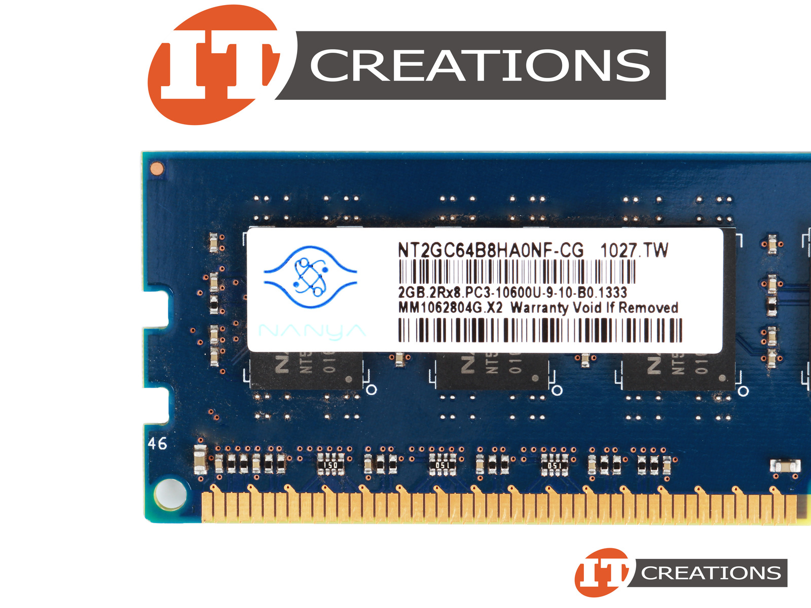 NT2GC64B8HA0NF-CG Nanya 2GB PC3-10600u DDR3-1333 Unbuffered NON ECC 2rx8 CL9 240 PIN 1.5v Memory ...