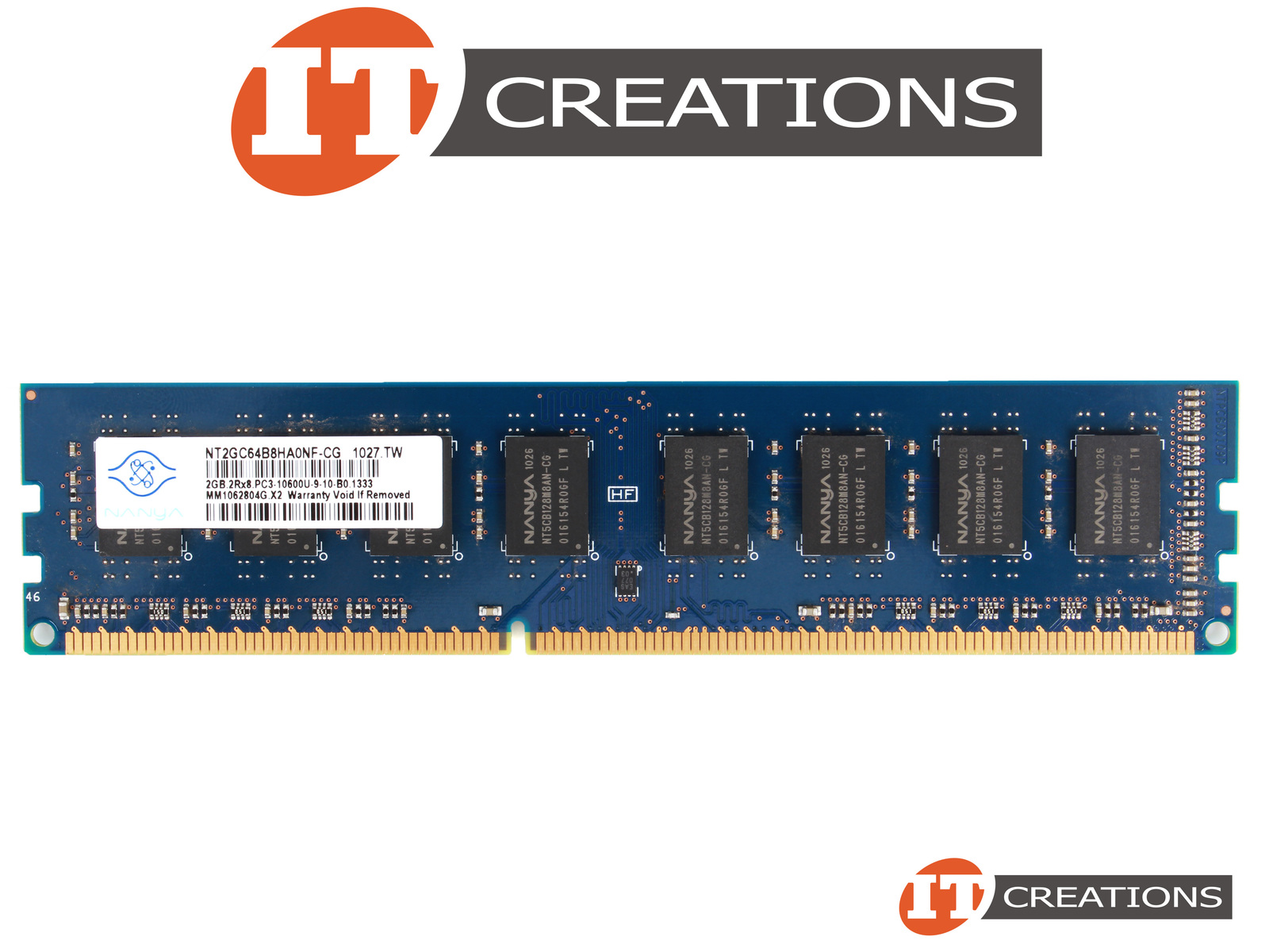 NT2GC64B8HA0NF-CG Nanya 2GB PC3-10600u DDR3-1333 Unbuffered NON ECC 2rx8 CL9 240 PIN 1.5v Memory ...