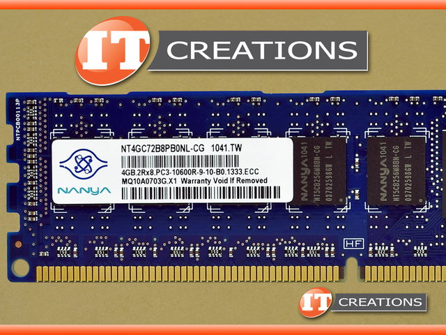 NT4GC72B8PB0NL-CG Nanya 4GB PC3-10600r DDR3-1333 Registered ECC 2rx8 CL9 240 PIN 1.5v Memory Module