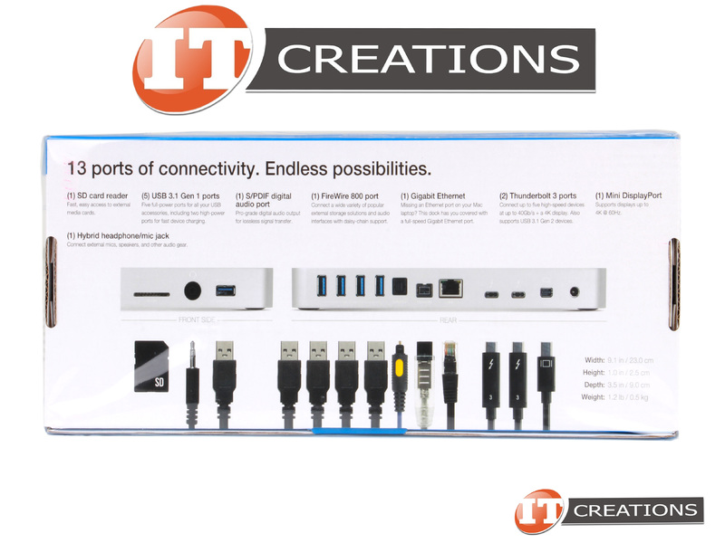 OWCTB3DK13PSL-NEW - New - OWC Thunderbolt 3 Dock Silver Multiple ...