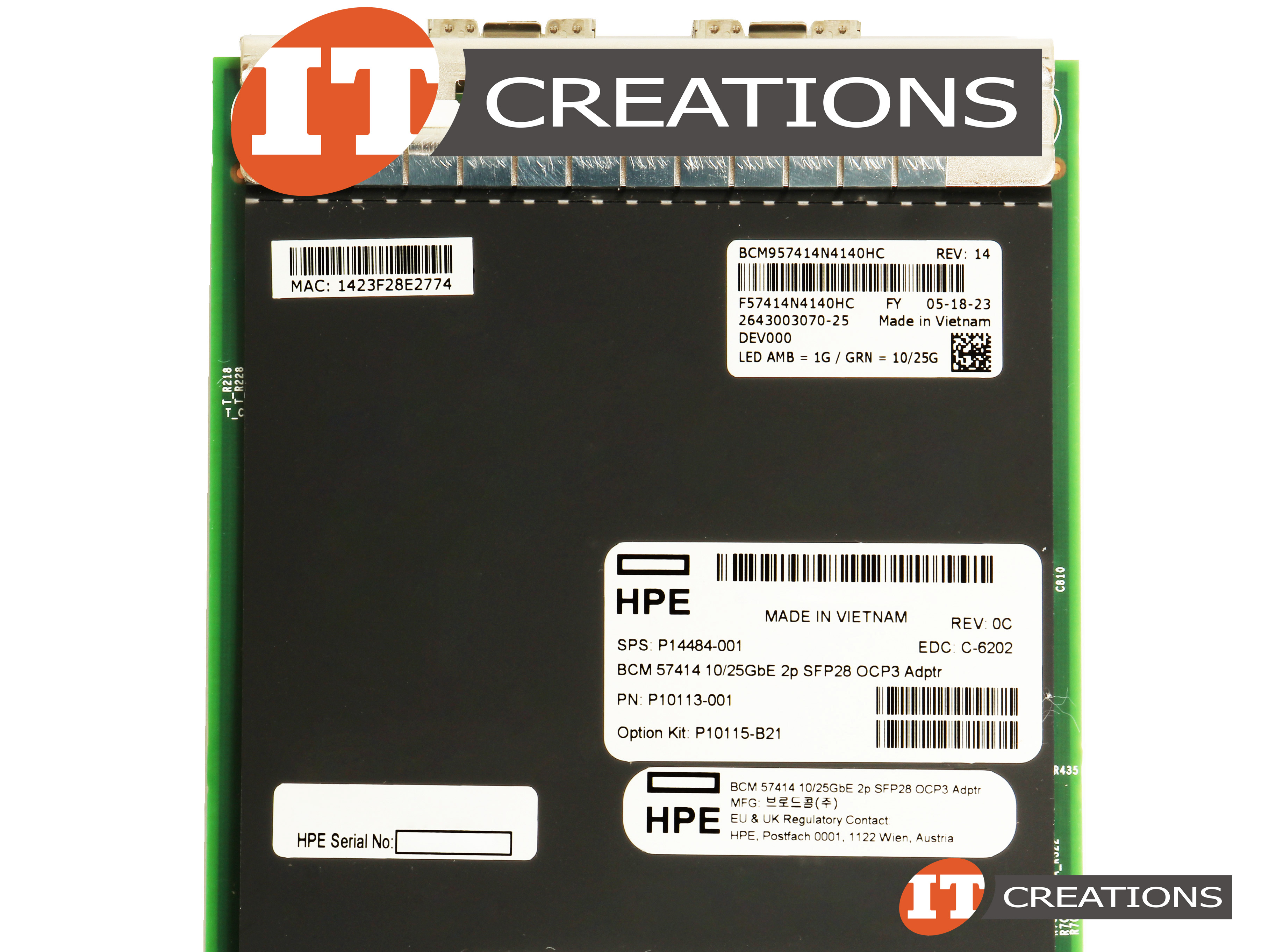 P14484-001 HP / HPE Bcm57414 OCP 3.0 NIC 25gbe Dual Port Sfp28 Ocp3 ...