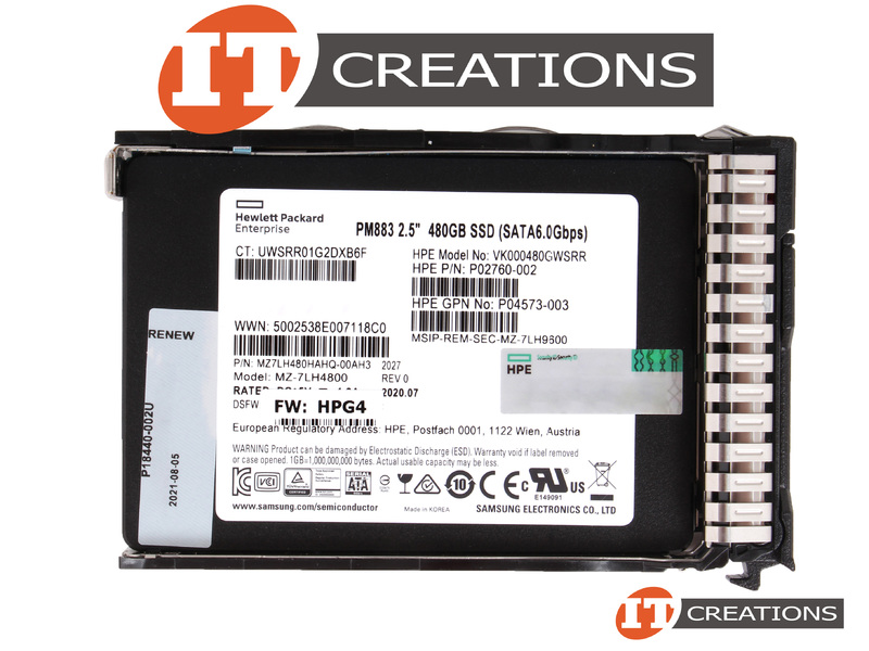 P18422-B21 - Refurbished - HP / HPE 480GB SATA III 2.5 Inch Small Form ...