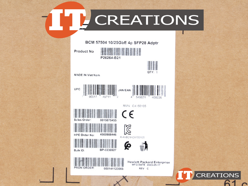 P26264-B21-RETAIL - Retail - HP / HPE BCM 57504 NIC 10/25GB Quad Port ...