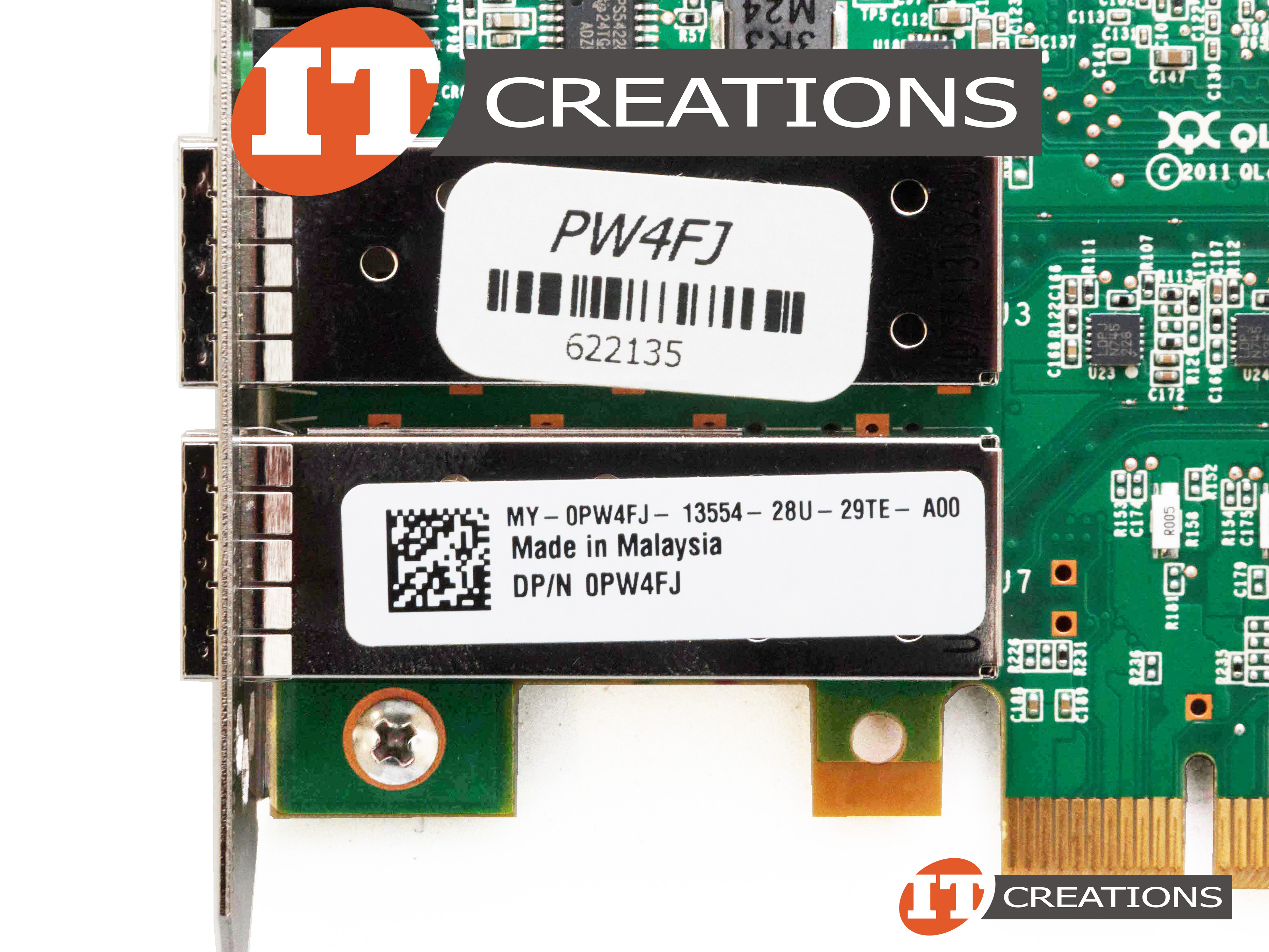 PW4FJ-LOW P DELL / QLOGIC QLE82262L CNA 10GBE PCI-E 2.0 X8 ( 2 ) TWO ...