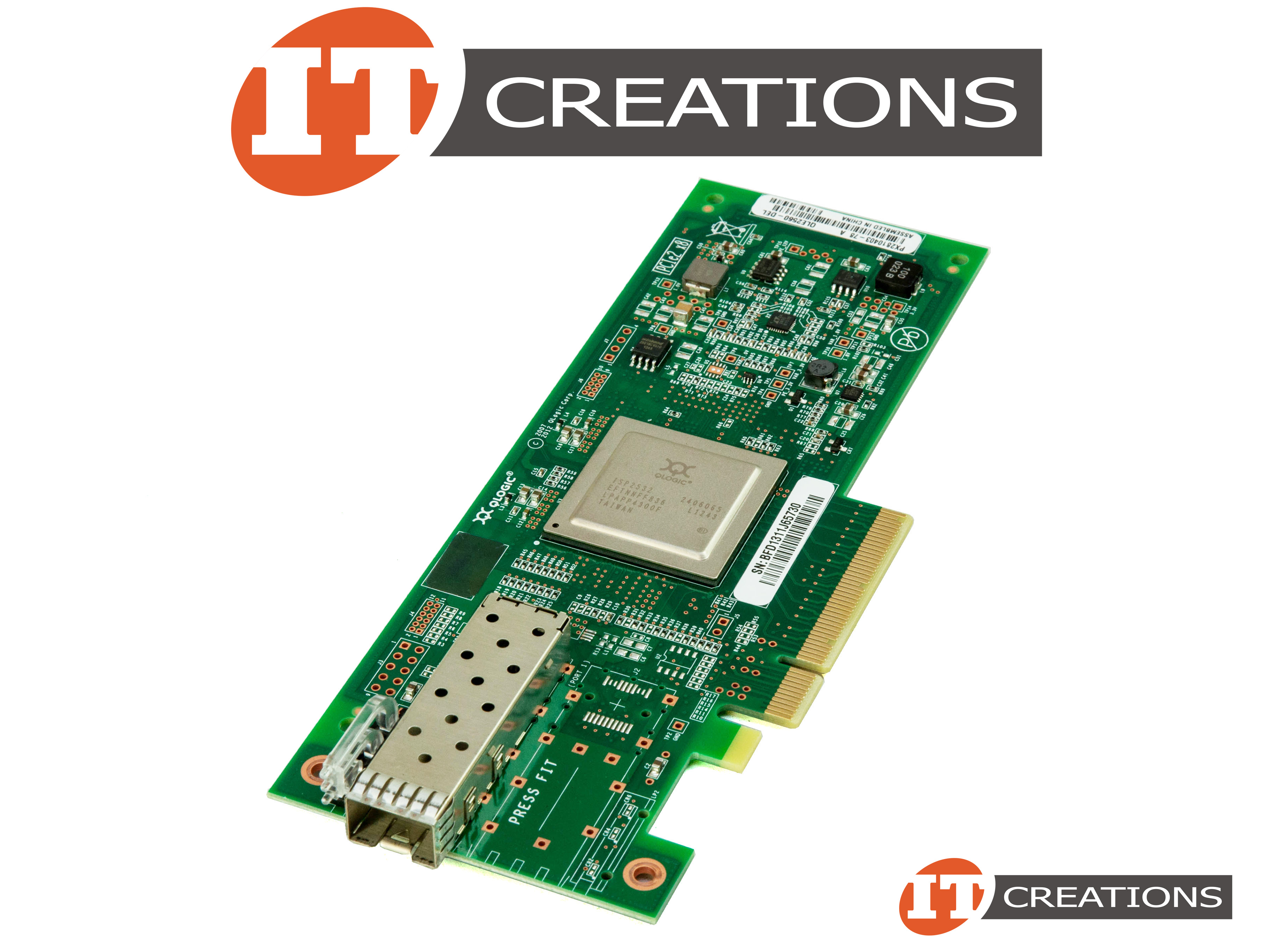 QLE2560-DEL-NO BRACKET-DELL DELL / QLOGIC QLE2560 HBA 8GB PCI-E 2.0 X8 ...