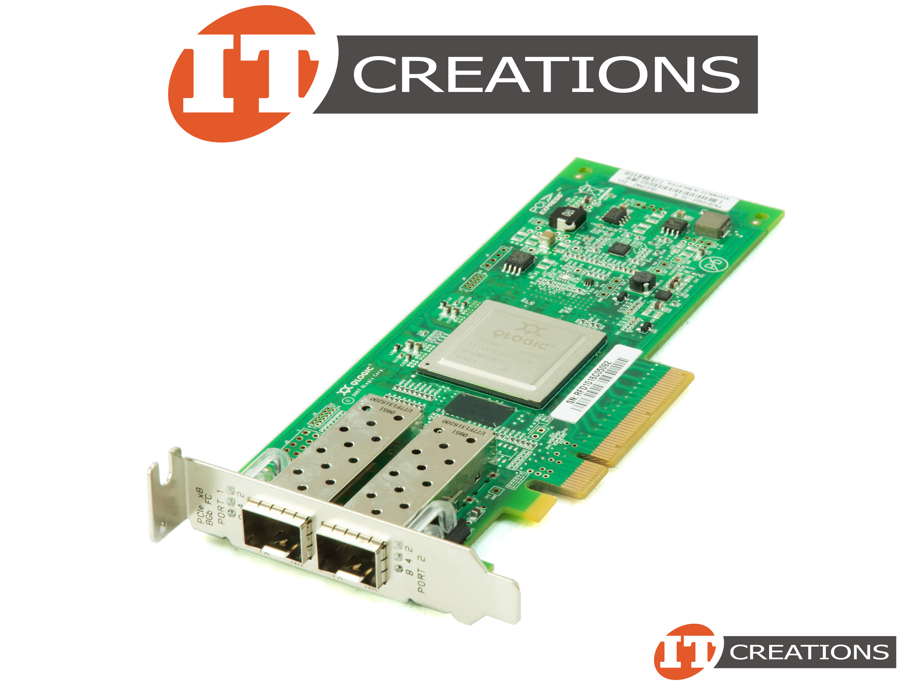 QLE2562-DELL-LOW P DELL / QLOGIC QLE2562 HBA V3 8GFC DUAL PORT SFP PCI ...