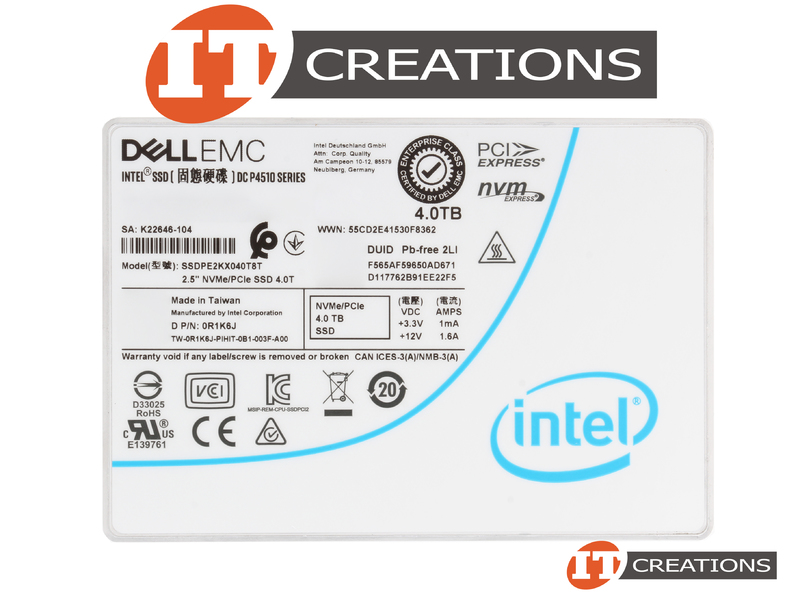 R1K6J - Refurbished - DELL EMC / Intel 4.0TB 64-Layer TLC PCIE 3.1 X4 ...
