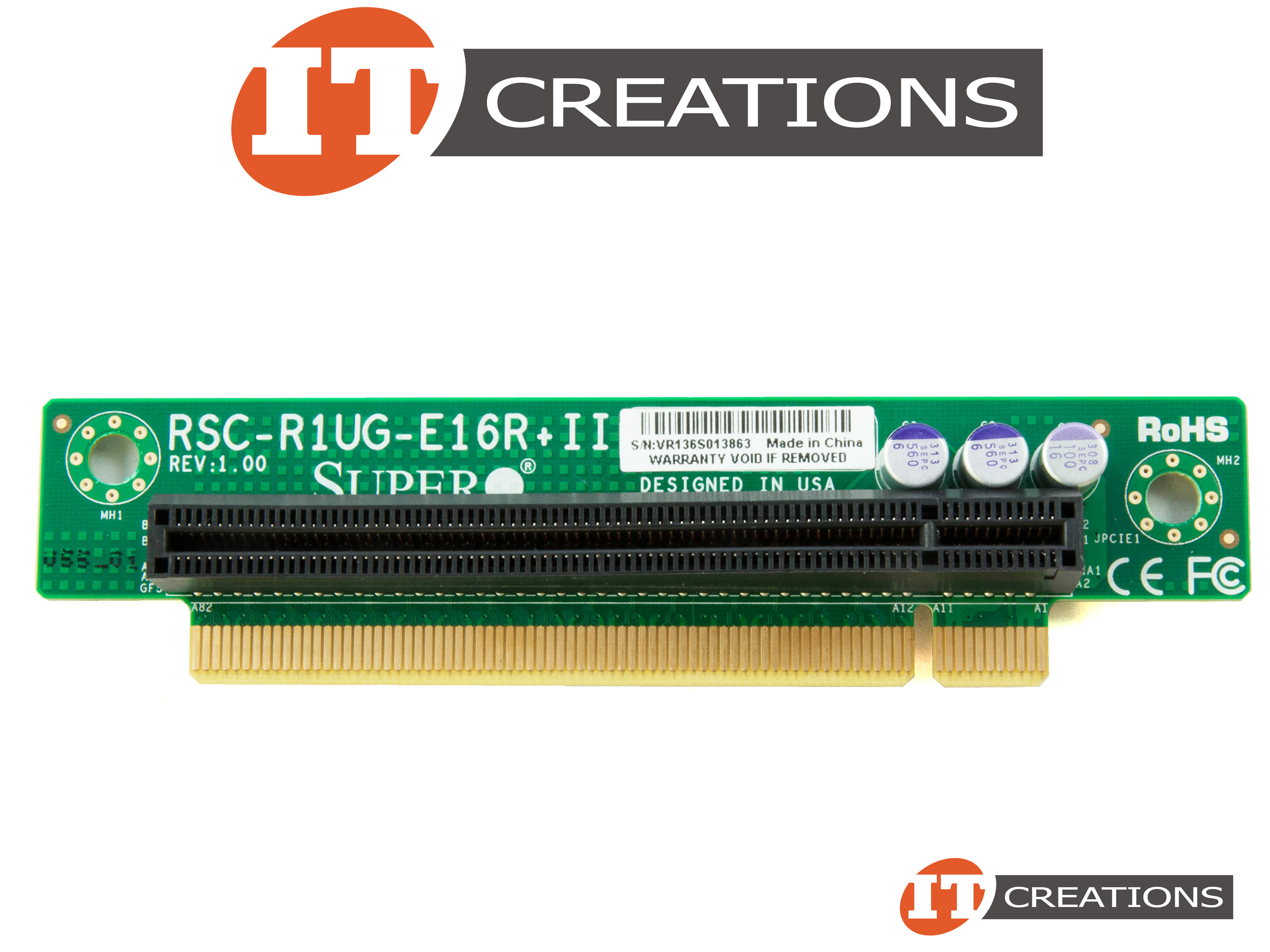RSC-R1UG-E16R-II SUPERMICRO REAR RIGHT RISER CARD PCI-E 3.0 X8 ( X16 ...