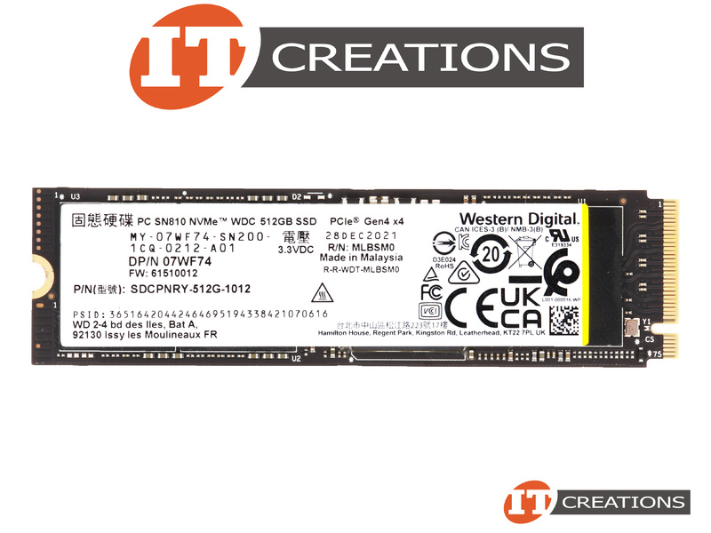 SDCPNRY-512G-1012-DELL - Used - DELL / Western Digital 512GB PCIE Gen4 ...