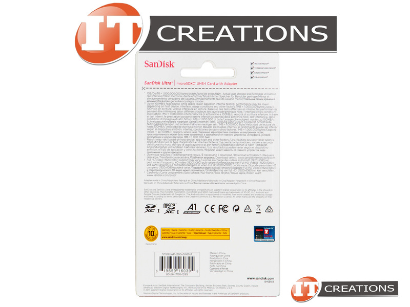SDSQUAR-128G-GN6MA-RET - Retail - Sandisk Ultra 128GB Microsdxc UHS-I Micro Secure Digital Card ...