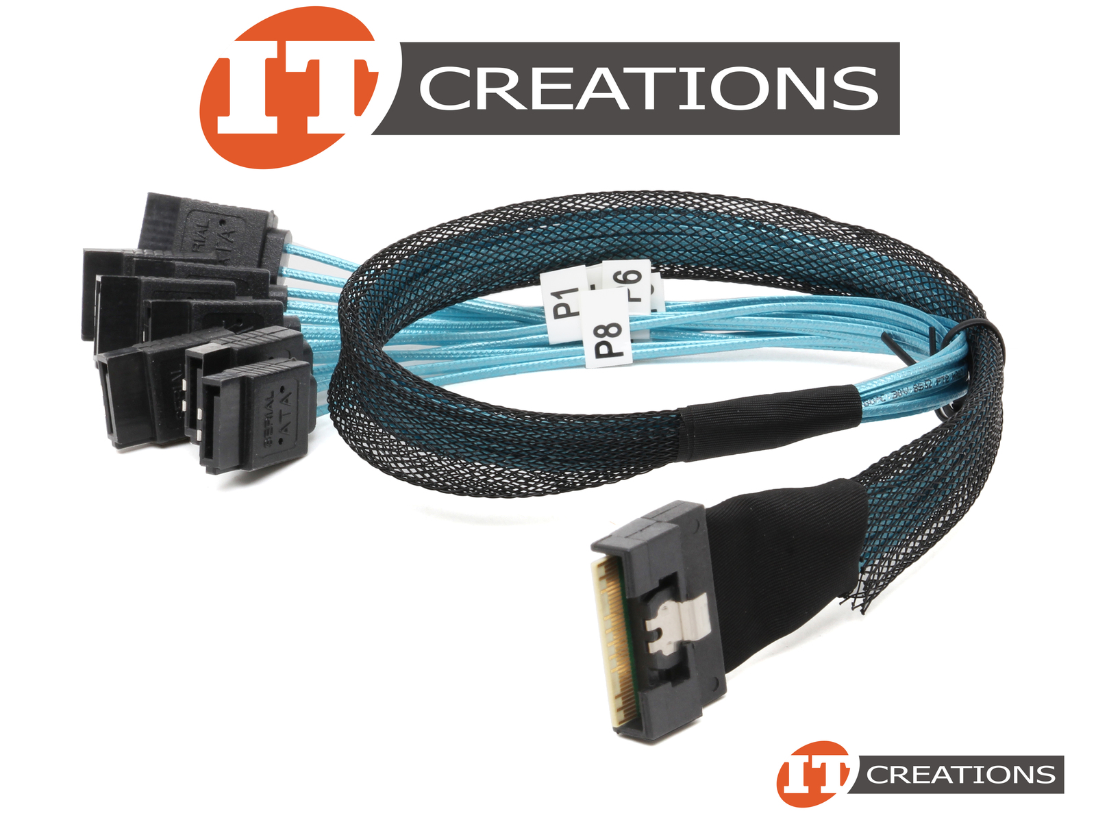 SFF-8654-74P-X8SATA-0.5M SLIMSAS 8I TO X8 SATA 0.5m Cable ( 1 ) ONE SFF ...