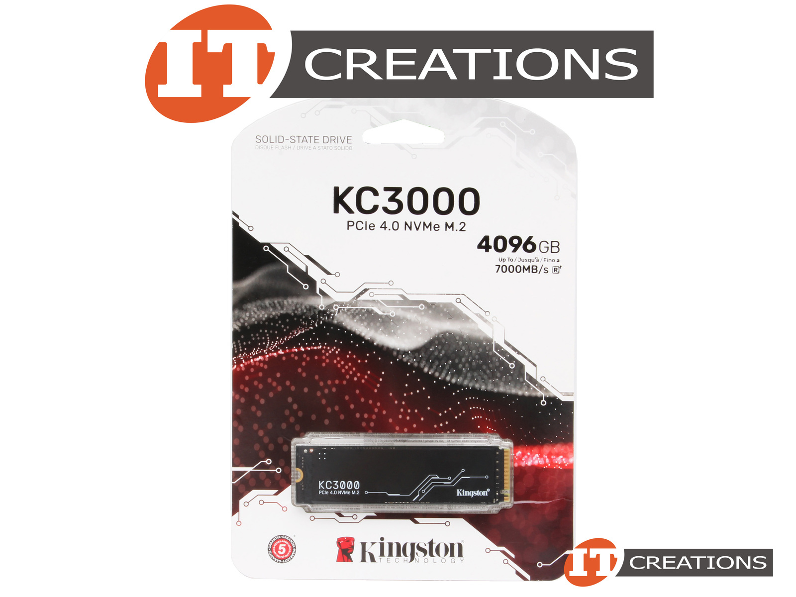 SKC3000D-4096G-RETAIL - Retail - Kingston 4096GB TLC PCIE 4.0 NVME M.2 ...