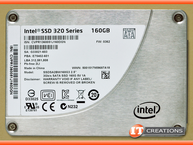 SSDSA2BW160G3 Intel 160GB SSD SATA 2.5 Inch Hard Drive Reads: 270mb/s ...