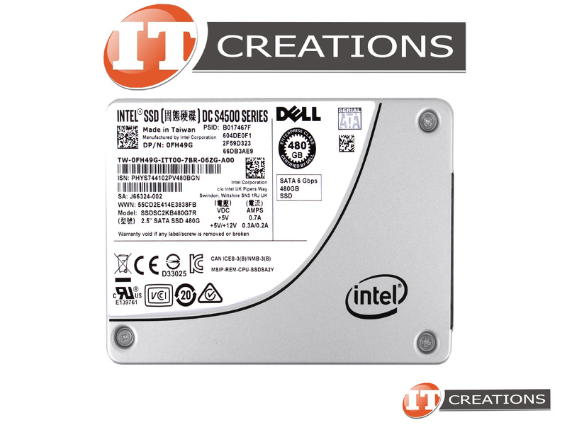 SSDSC2KB480G7R-DELL - Refurbished - DELL / Intel 480GB TLC SATA III 2.5 ...