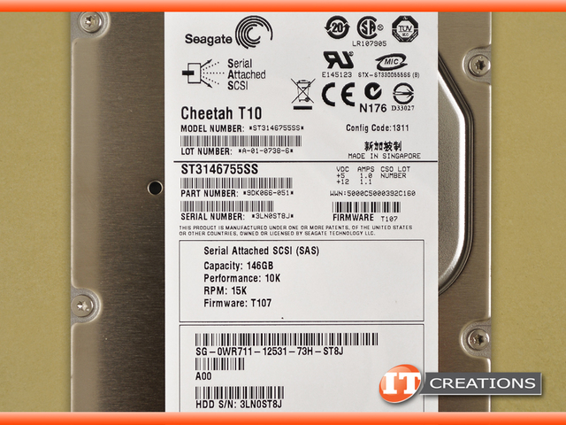 ST3146755SS-DELL - New Other - DELL / Seagate 146GB 15K RPM SAS 3.5 ...