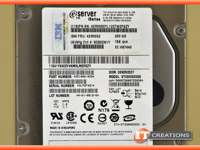 ST3300655SS-IBM Seagate 300GB 15K RPM SAS 3.5 Inch Hard Drive (dual ...