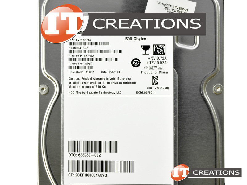 ST3500413AS-HP - Used - HP / SEAGATE 500GB 7.2K RPM SATA III 3.5 INCH ...