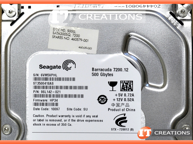 ST3500418AS Seagate 500GB 7.2k RPM SATA 3.5 Inch Hard Drive
