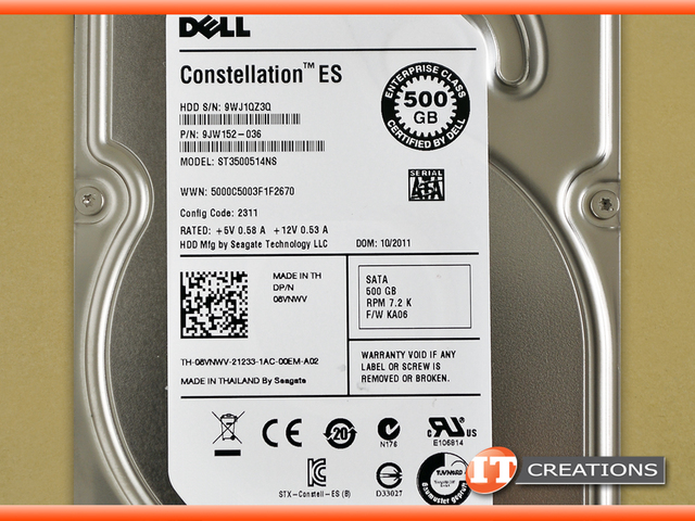 ST3500514NS-DELL DELL 500GB 7.2K RPM SATA 3.5 INCH HARD DRIVE (DUAL ...