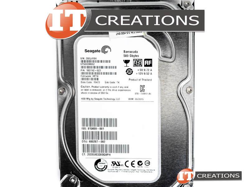 ST500DM002-HP - Used - HP / SEAGATE 500GB 7.2K SATA 3.5 INCH LARGE FORM ...
