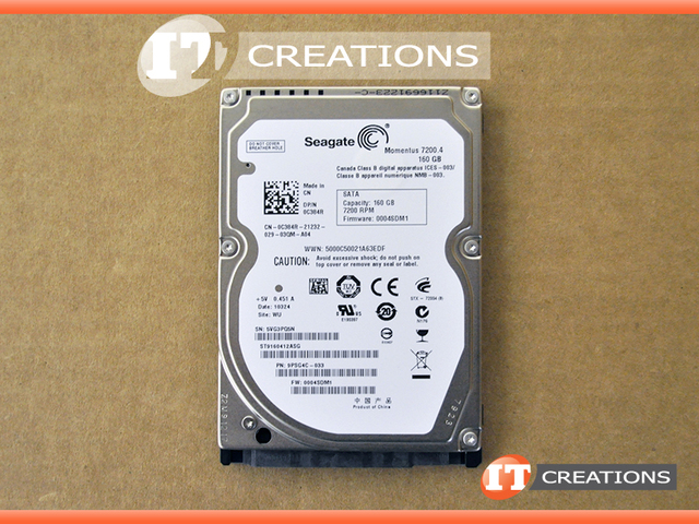 ST9160412ASG SEAGATE 160GB 7.2K RPM SATA 2.5 INCH HARD DRIVE