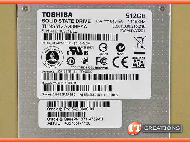 THNS512GG8BBAA Toshiba 512GB SSD SATA 2.5 Inch Hard Drive HOT-Plug