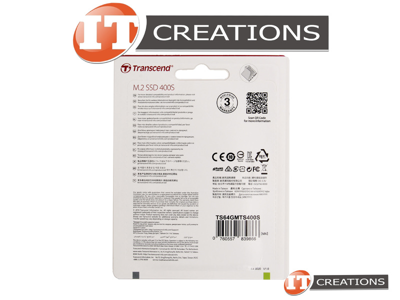 TS64GMTS400S-RETAIL - Retail - Transcend 64GB MLC SATA III M.2 2242 ...