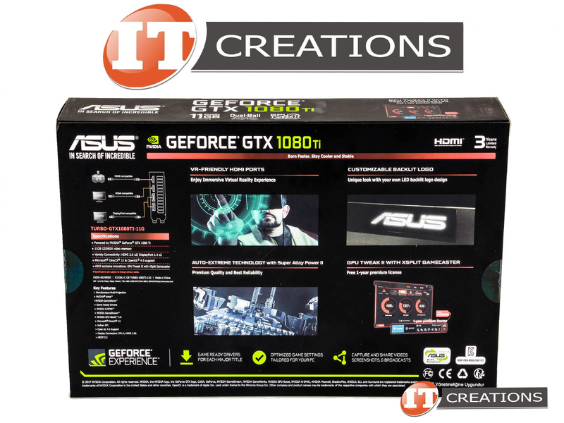 TURBO-GTX1080TI-11G-RETAIL - Retail - ASUS NVIDIA GEFORCE GTX 1080 TI ...