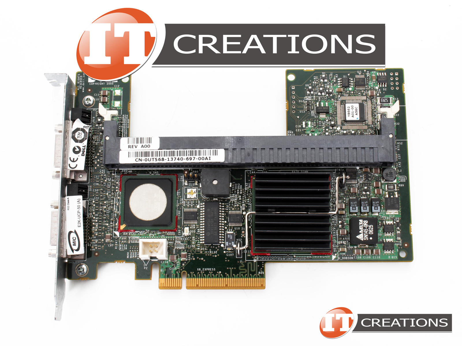 UT568-HIGH P DELL PERC 5/E ADAPTER 3GB/S SAS EIGHT PORT PCI-E 1.0 X8 ...