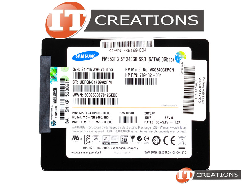 VK0240GEPQN - New Other - HP / Samsung 240GB SATA III 2.5 Inch Small ...