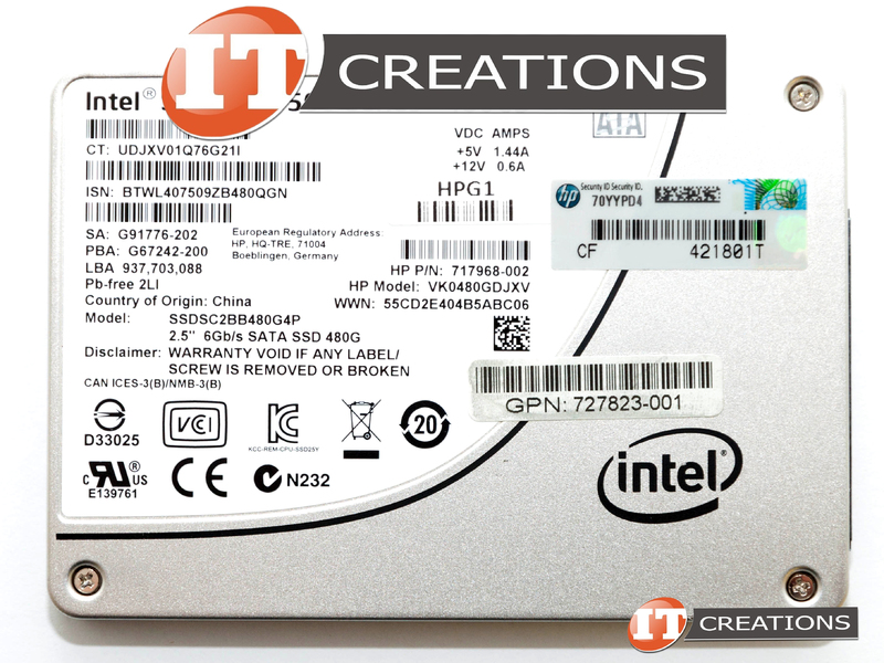 VK0480GDJXV HP / Intel 480GB MLC SATA III 2.5 Inch Small Form Factor ...