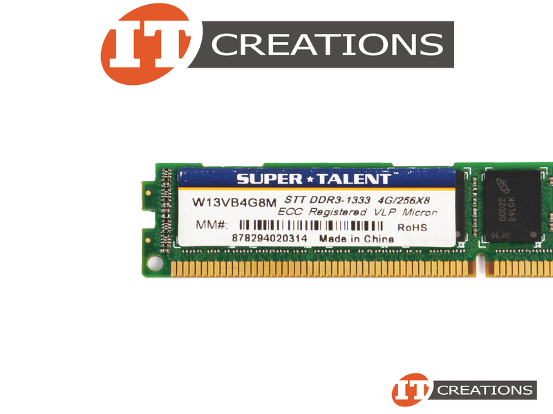W13VB4G8M Super Talent 4GB PC3-10600r DDR3-1333 Registered ECC CL9 240 ...