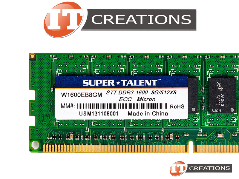 W1600EB8GM SUPER TALENT 8GB PC3-12800E DDR3-1600 UNBUFFERED ECC CL11 ...