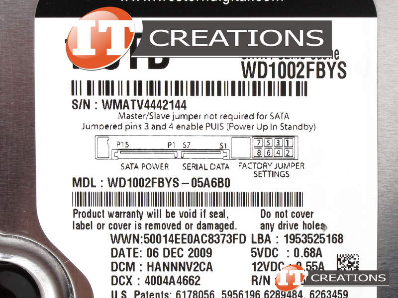 WD1002FBYS-05A6B0 - Refurbished - WESTERN DIGITAL 1.0TB 7.2K RPM SATA 3 ...