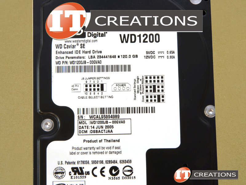 WD1200BB Western Digital 120GB 7.2k RPM Pata IDE 3.5 Inch Hard Drive