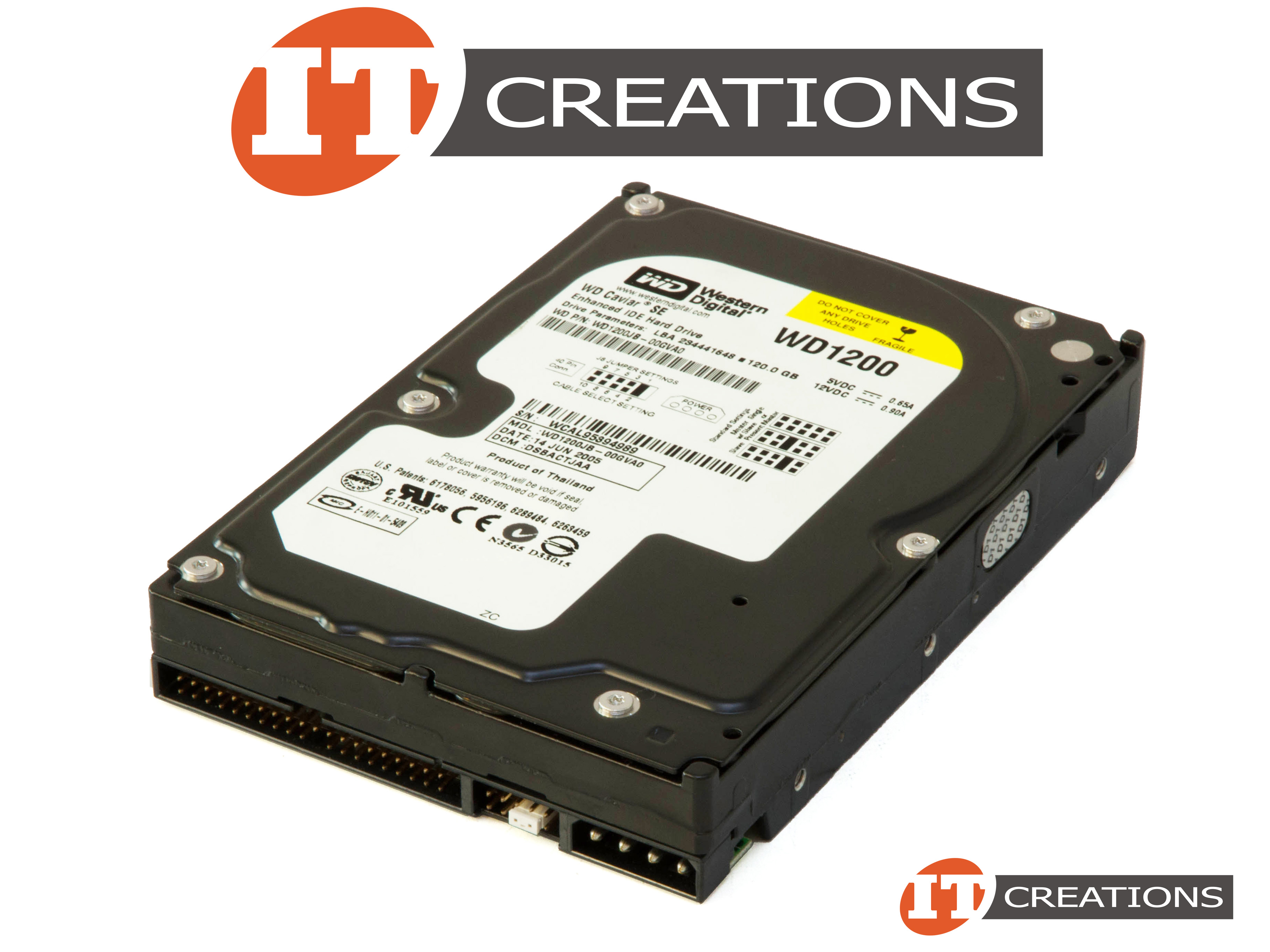 WD1200JB-00GVA0 WESTERN DIGITAL 120GB 7.2K RPM 3.5 INCH IDE HARD DRIVE