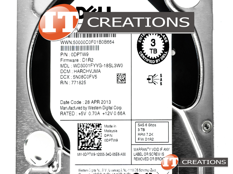 WD3001FYYG-18SL3W0-DELL - Refurbished - DELL / Western Digital 3TB 7.2k ...