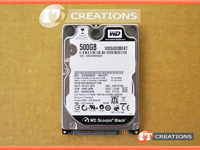 WD5000BEKT WESTERN DIGITAL 500GB 7.2K RPM SATA 2.5 INCH HARD DRIVE