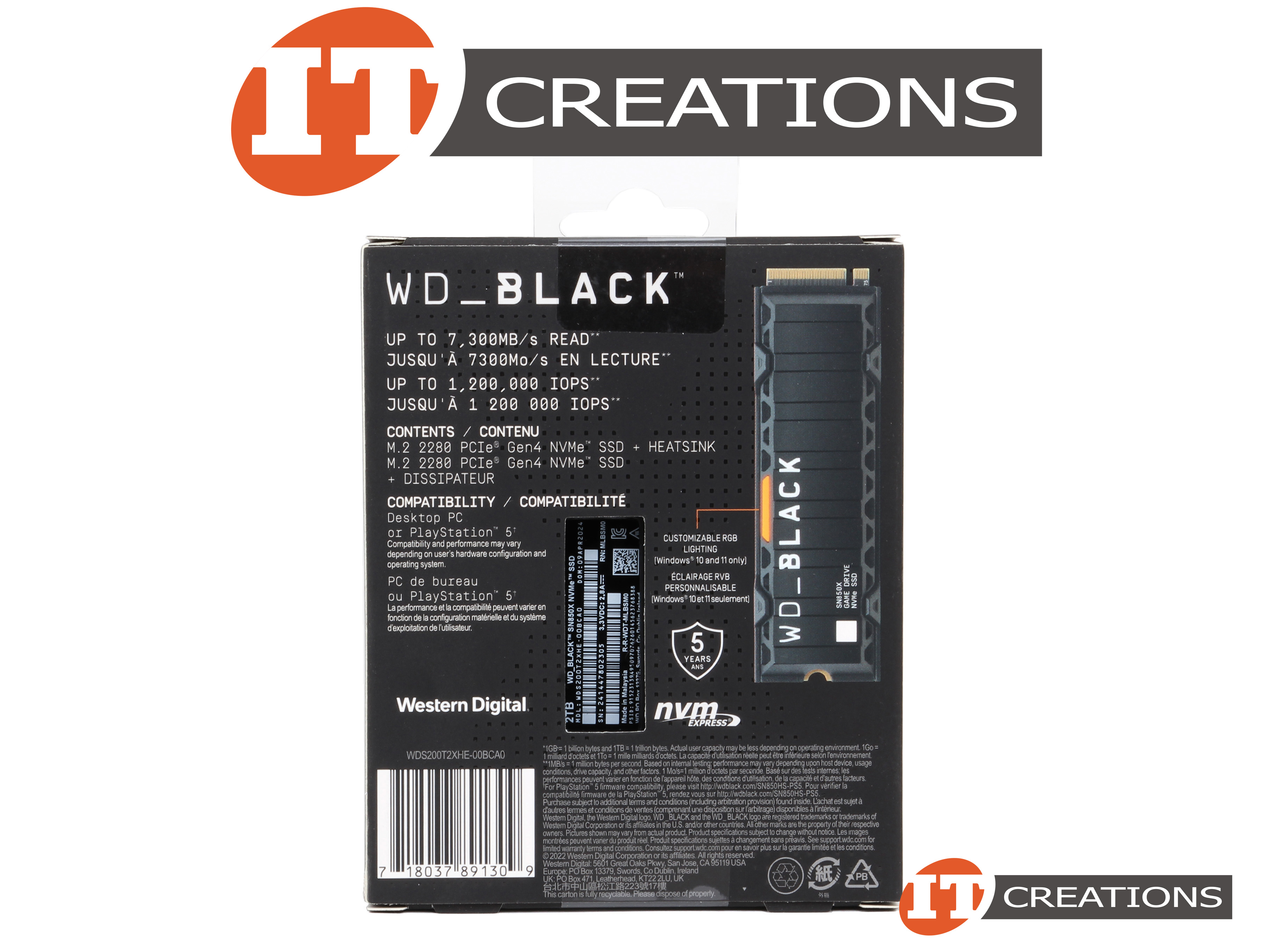 WDS200T2XHE-RETAIL - Retail - Western Digital 2TB TLC PCIE Gen4 NVME M ...