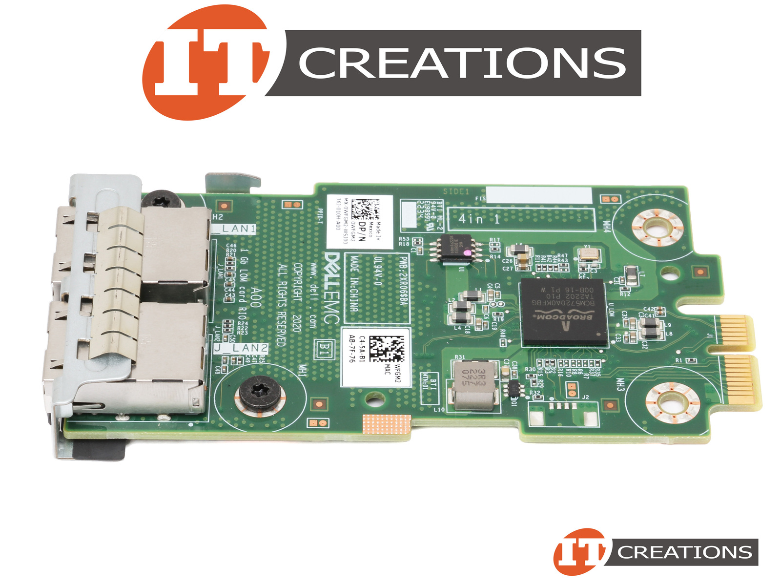 WFGM2 DELL / Broadcom Bcm5720 1gbe Base-T Dual Port LOM Card RIO For ...