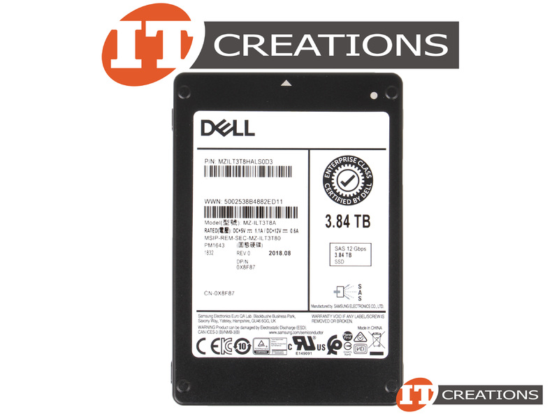 X8F87 - Refurbished - DELL / Samsung 3.84TB TLC SAS III 2.5 Inch Small ...