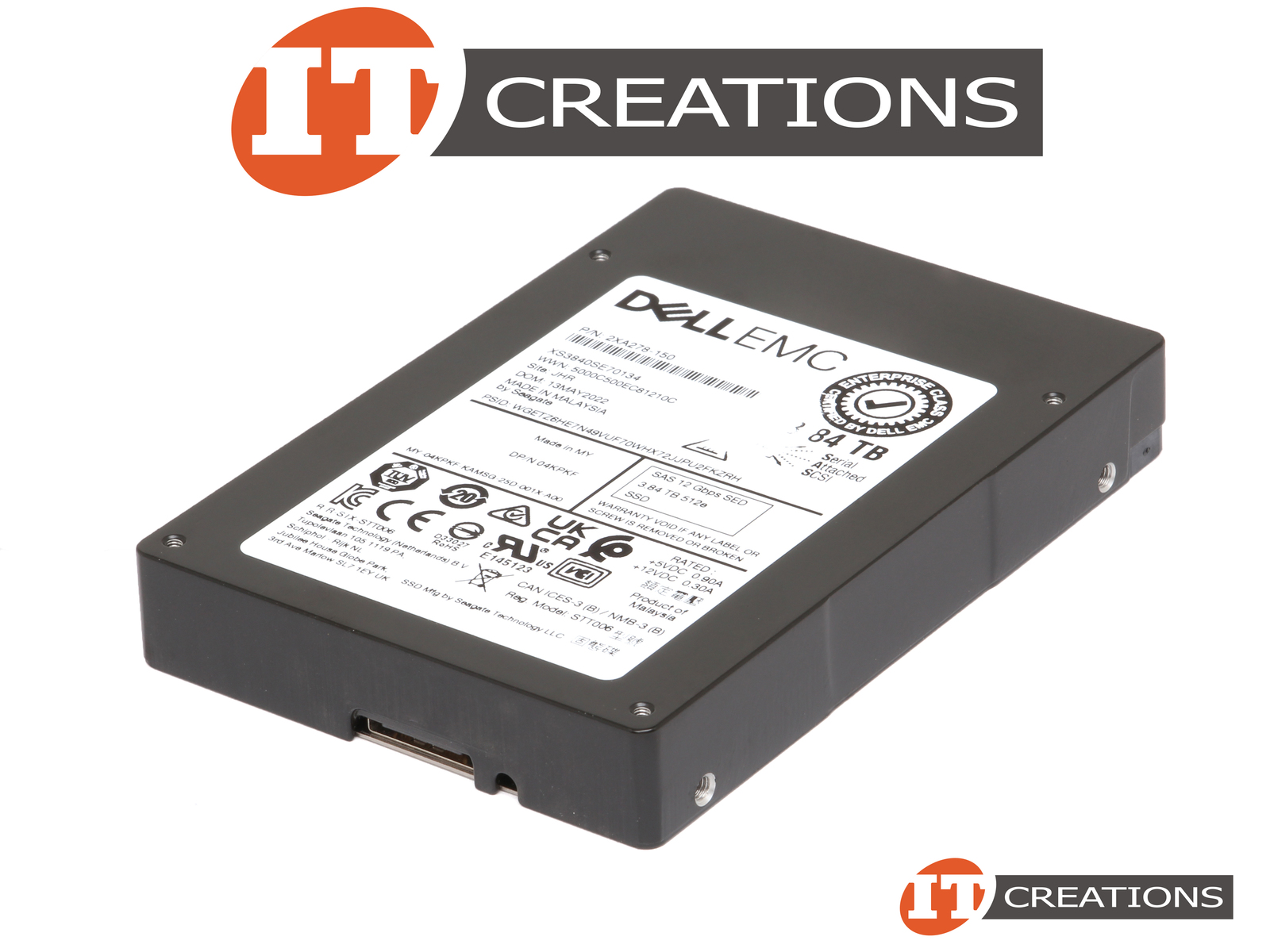 XS3840SE70134-DELL - Refurbished - DELL EMC / SEAGATE 3.84TB TLC SAS ...